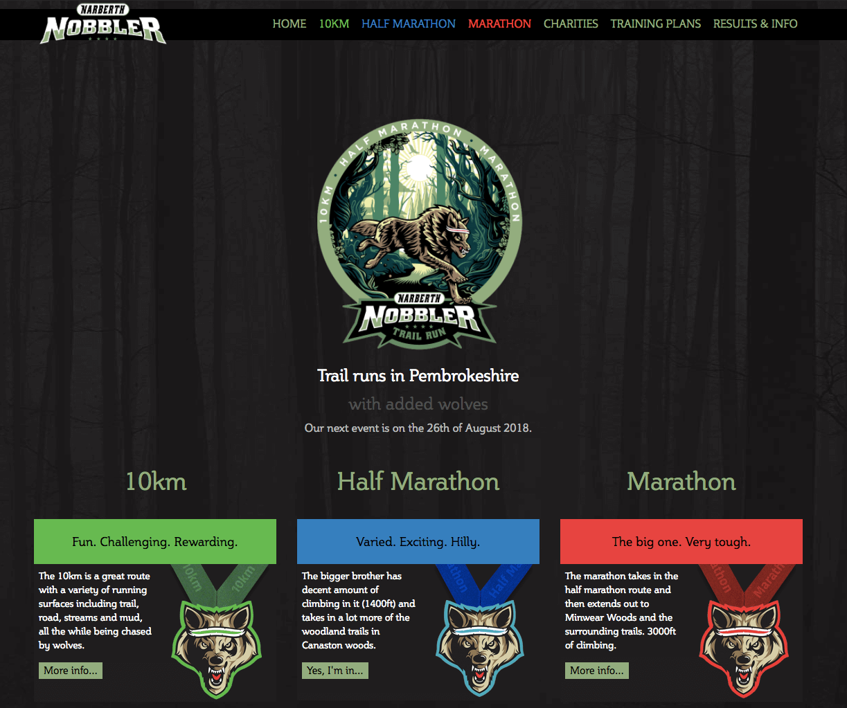 Narberth Nobbler - 10k, Half Marathon and Marathon trail runs in Wales